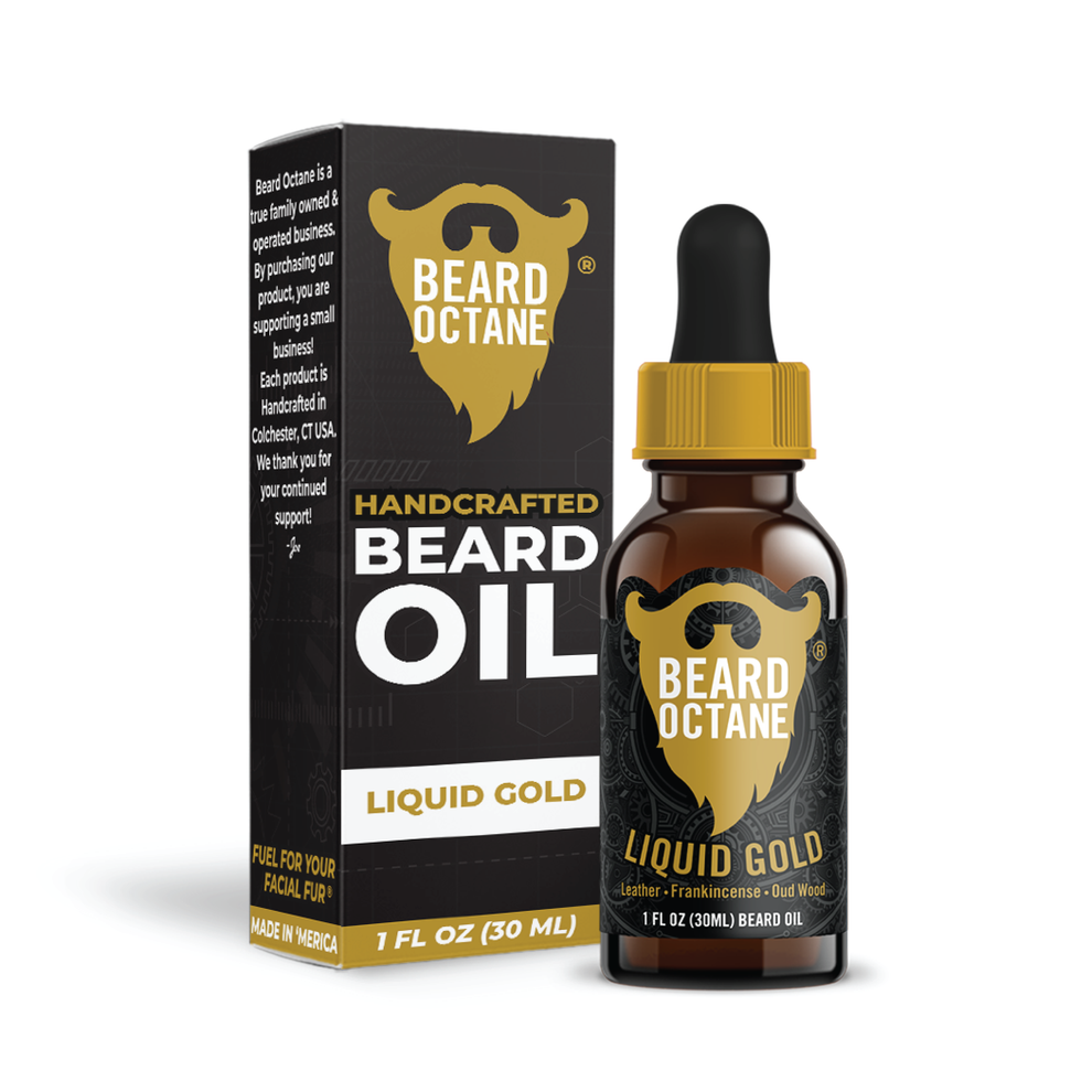 Liquid Gold Beard Oil - Frankincense & Oud – Beard Octane Australia